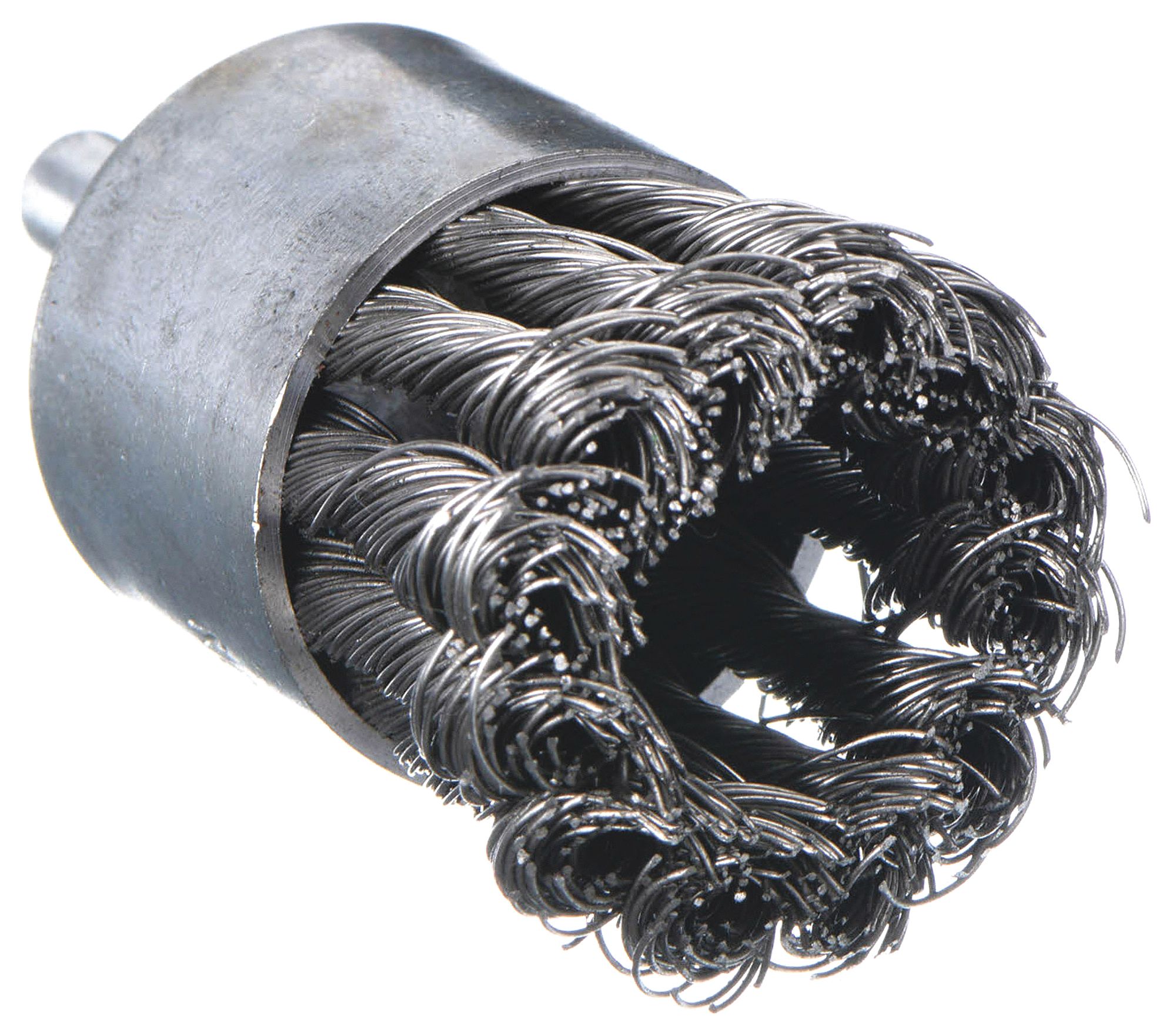3/4 in Knotted Wire End Brush, 1/4 in Shank, 0.014 in Wire Dia., 7/8 in ...