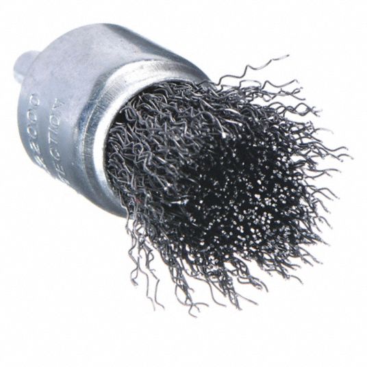 1 in Crimped Wire End Brush Shank, 0.014 in Wire Dia., 1 in Bristle ...