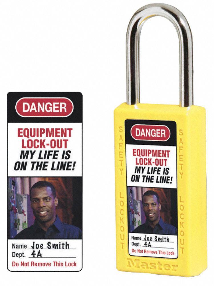 MASTER LOCK Photo Identification Label: Vinyl, Adhesive Sign Mounting ...