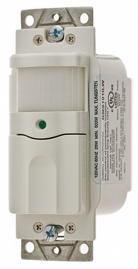 Wall Switch Box, 800 sq ft Passive Infrared, White - Grainger