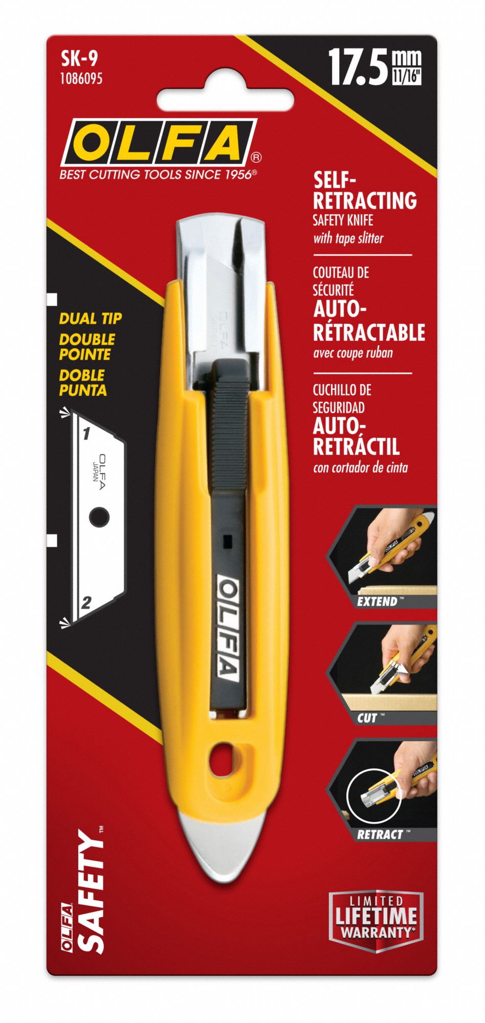 OLFA Safety Knife: 6 in Overall Lg - 4ETV7|SK-9 - Grainger