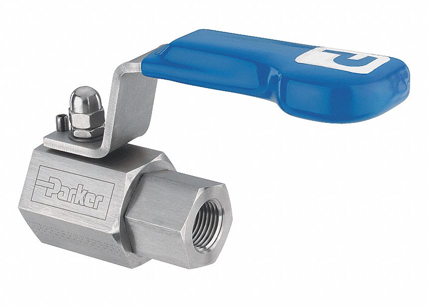 Parker Ball Valve 316 Stainless Steel Inline 2 Piece Pipe Size 1 2