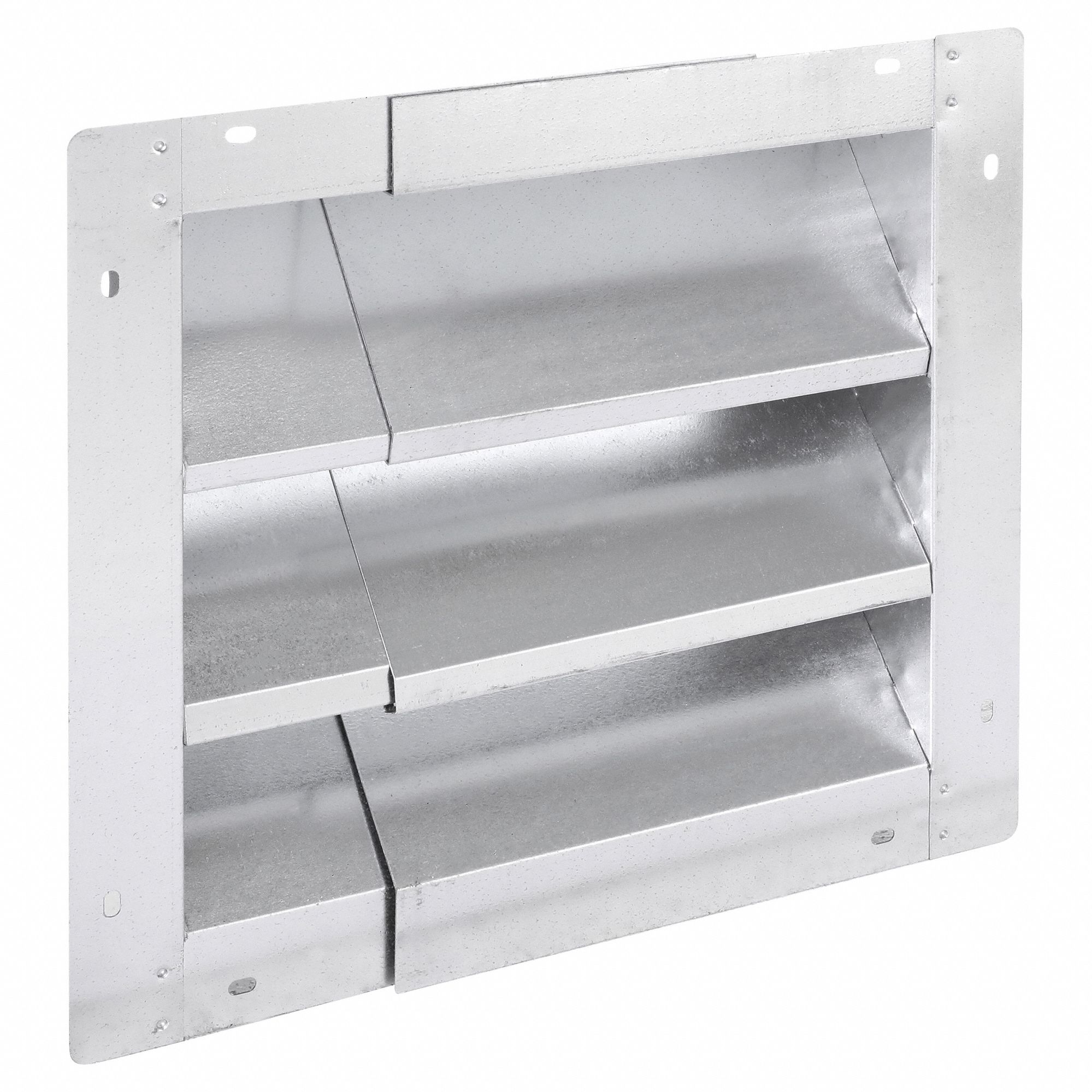 Flanged, Surface Mount, 18"H 16"W Non-Drnbl GSteel Intake Louver ...