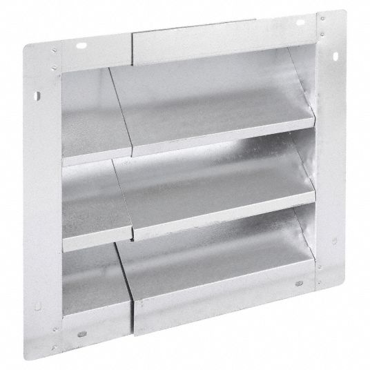 Flanged, Surface Mount, 18"H 16"W Non-Drnbl GSteel Intake Louver ...