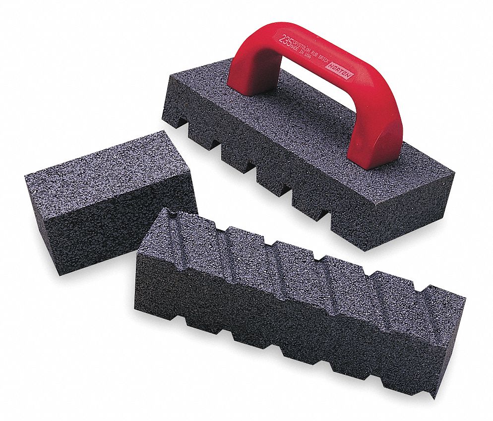 Fluted Rubbing Brick w/Handle, 24 Grit, 6 in L X 3 in W, Silicon ...