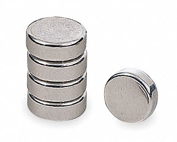 Disc Magnet, Neodymium, PK 5 - Grainger