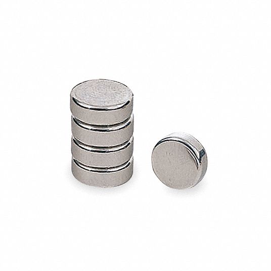 Disc Magnet, Neodymium, PK 5 - Grainger