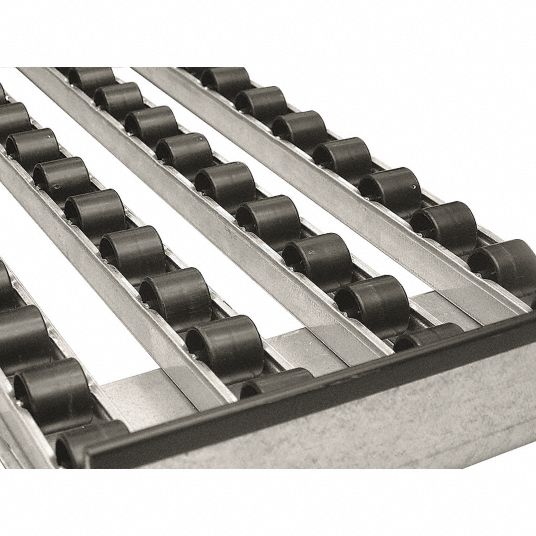 MALLARD Multi-Rail Flow Rack Conveyor, Skate Wheel, 2 ft 8 in Overall ...