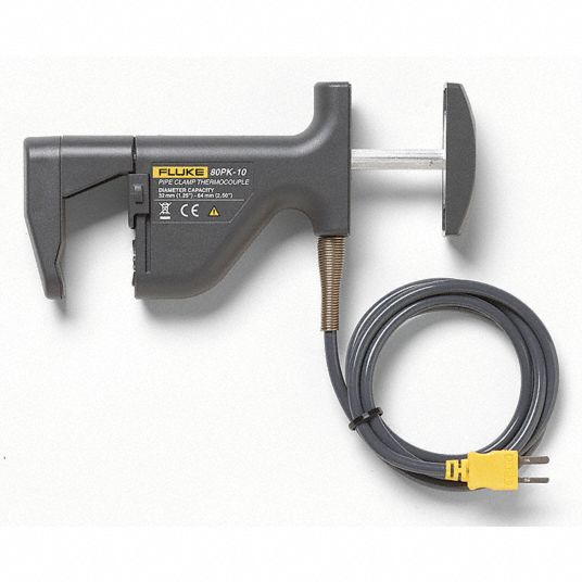 FLUKE Pipe Clamp Temperature Probe: Thermocouple, Type K, Pipe Clamp ...