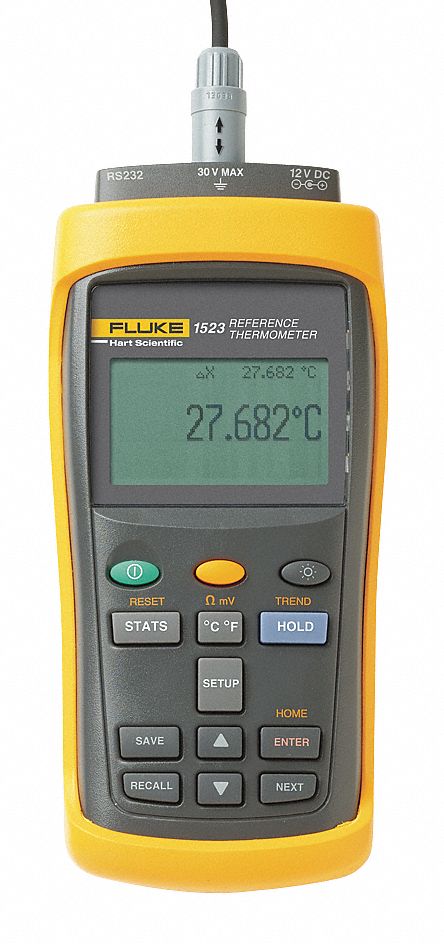 FLUKE, -328°F to 4,199°F, -328°F to 1,832°F, Thermocouple Thermometer ...