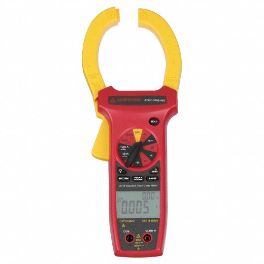 AMPROBE, Clamp-Jaw Jaw, CAT III 1000V/CAT IV 600V, Digital Clamp Meter ...