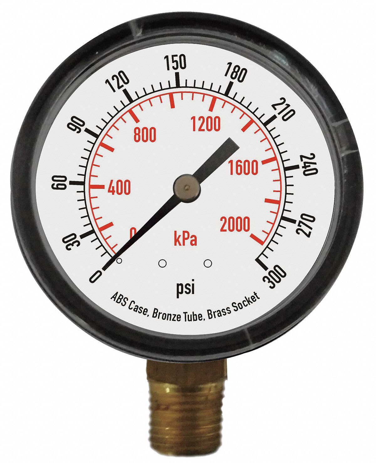 GRAINGER APPROVED Pressure Gauge 0 To 2000 KPa 0 To 300 Psi Range 1 