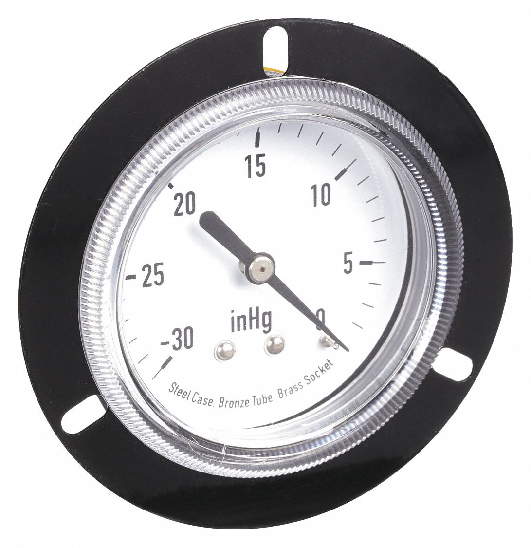Front Flange, 2 in Dial, Panel-Mount Vacuum Gauge - 4FMZ9|4FMZ9 - Grainger