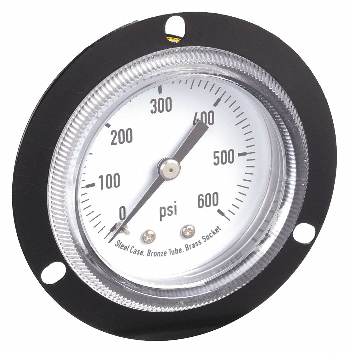 Front Flange, 0 psi to 600 psi, Panel-Mount Pressure Gauge - 4FNA8 ...
