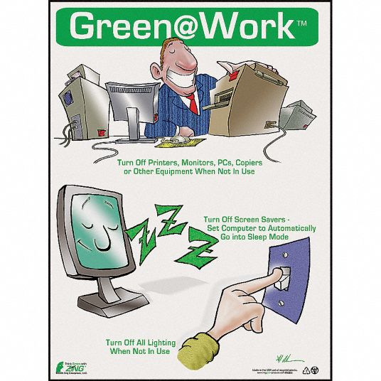 ZING Environmental Awareness Poster, Safety Banner Legend Green @ Work ...