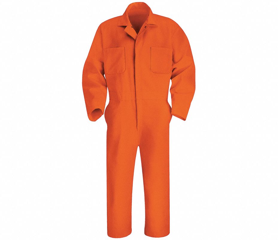 RED KAP Overol Naranja, Hombre, 65% Poliéster/35% Algodón, Sarga ...