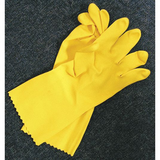 Disposable Gloves,Latex,L,Yellow,PK2 - Grainger