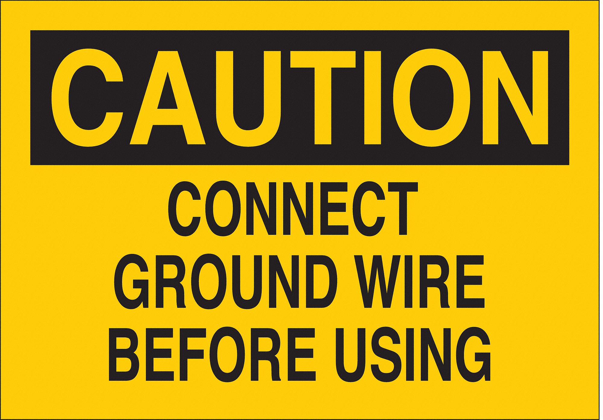 Caution Sign, Connect Ground Wire Before Using, Header Caution ...