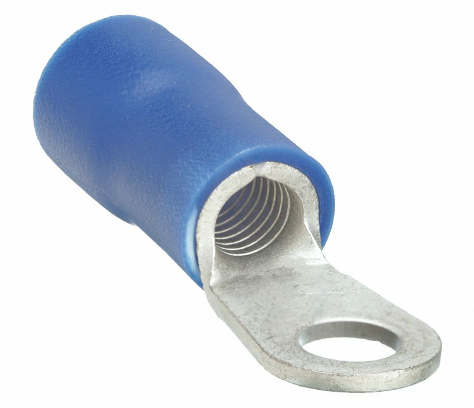 GRAINGER Terminal de Anillo , Azul Vinilo , Costura Soldado , 6 AWG ...