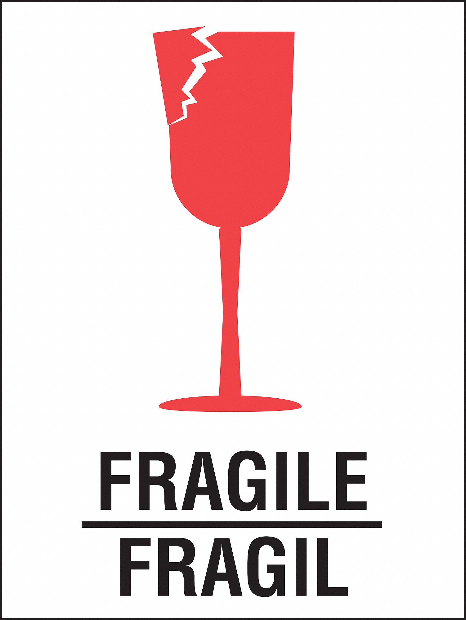 Fragile/Fragil, 3 in Label Wd, Instructional Handling Label - 16U910 ...