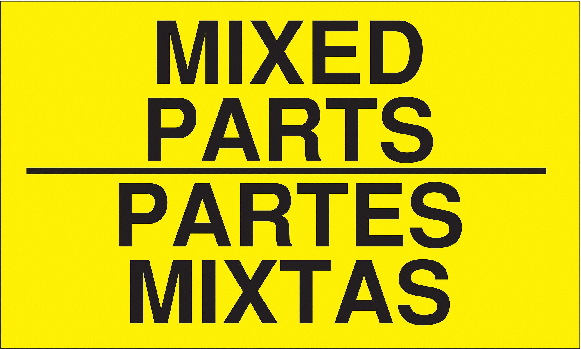 Mixed Parts/Pates Mixtas, 5 in Label Wd, Instructional Handling Label ...
