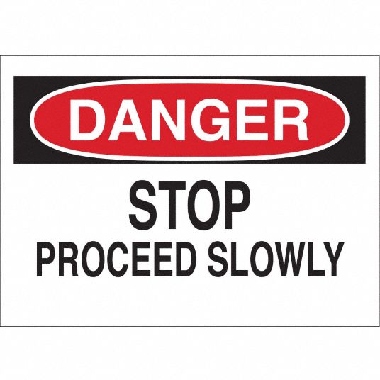 Plastic, Danger Sign, 10" Width, 7" Height, White, With Mounting Holes ...