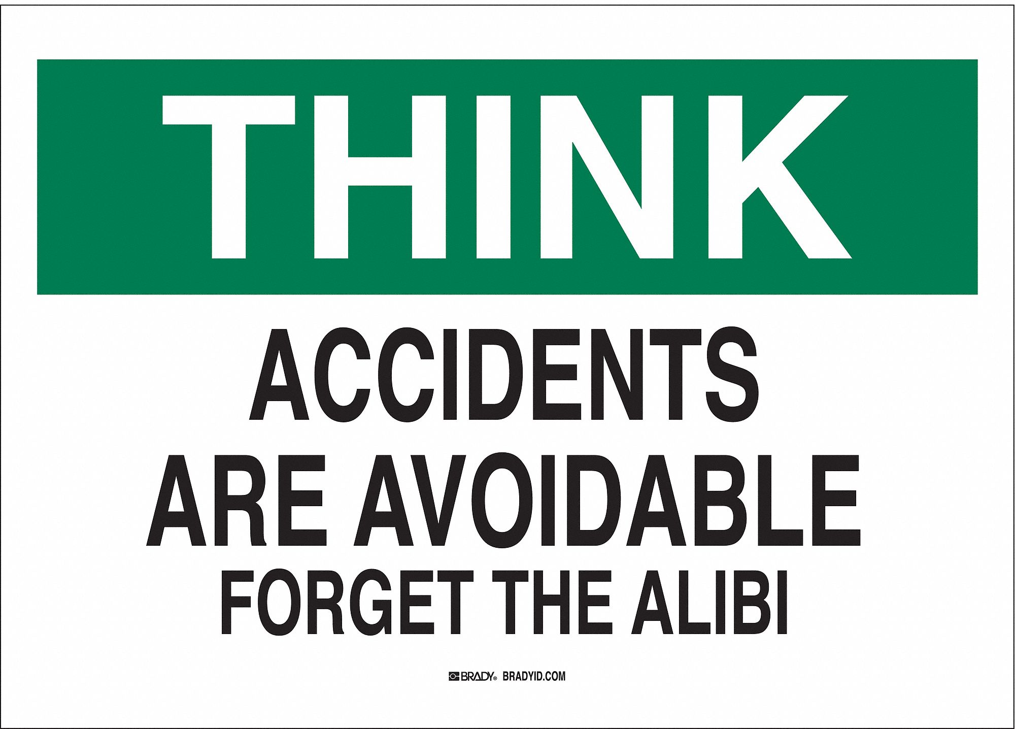 Polyester, Safety Reminder Signs, 14" Width, 10" Height, White ...