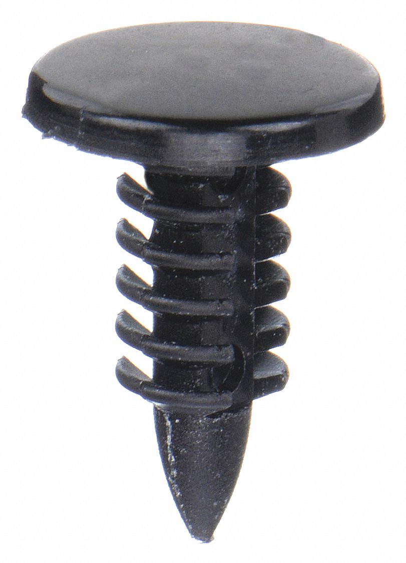 Inch, Dome, Push-In Rivet,Black,Dome,2/3" L,PK20 - 4FXR9|27RT187675 ...