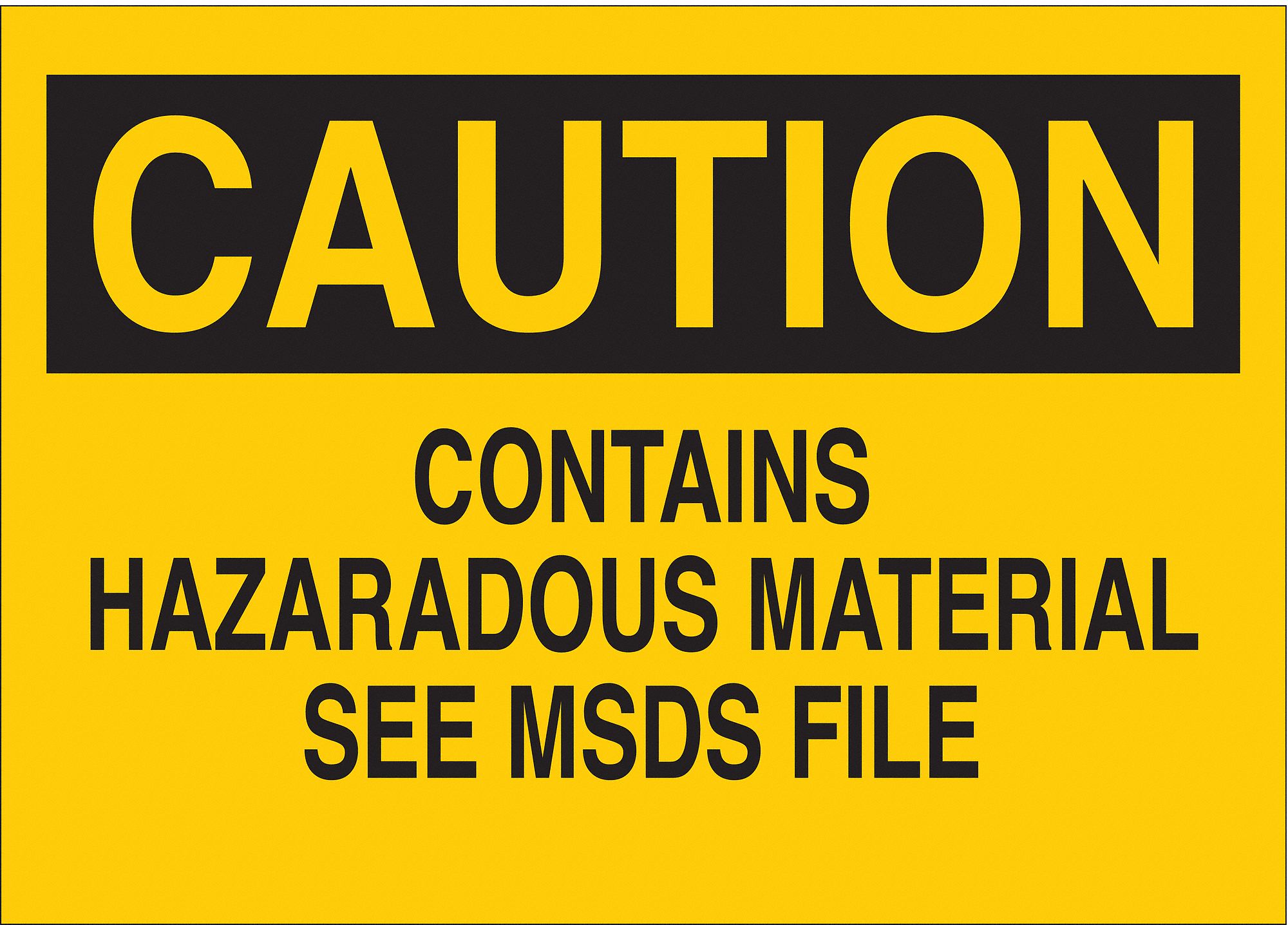 Caution Sign, Contains Hazardous Material See Msds File, Header Caution ...
