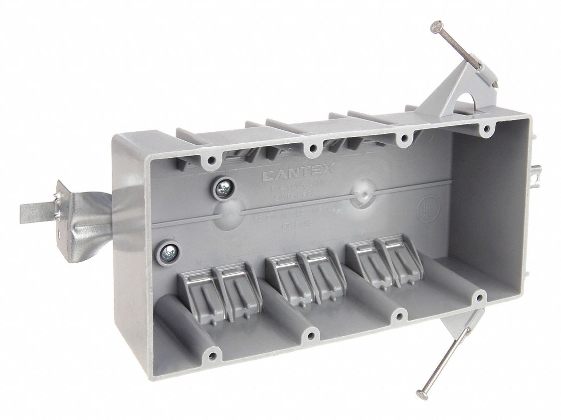 CANTEX, PVC, Nonmetallic Material & Nominal Size, Electrical Box ...