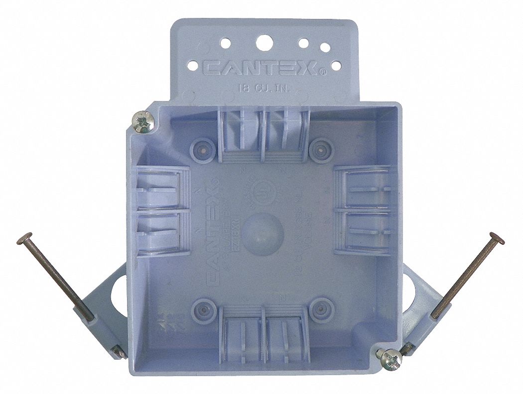 CANTEX Electrical Box: PVC, 1 1/2 in Nominal Dp, 4 in Nominal Wd, 3 in ...