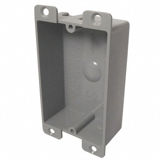 CANTEX Electrical Box: PVC, 1 1/4 in Nominal Dp, 2 3/8 in Nominal Wd, 3 ...