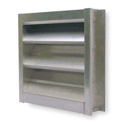 Hat Channel, Flush Mount, 42"H 42"W Non-Drnbl Alu Modular Louver ...