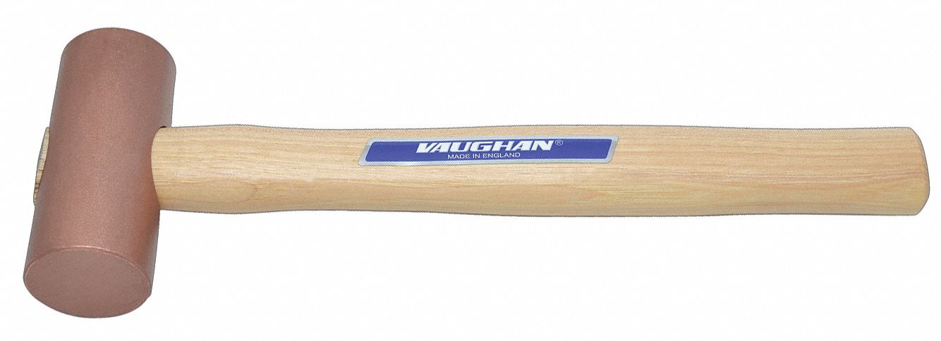 Wood Handle, 2 lb Head Wt, Copper Mallet - 4GB49|CM150 - Grainger