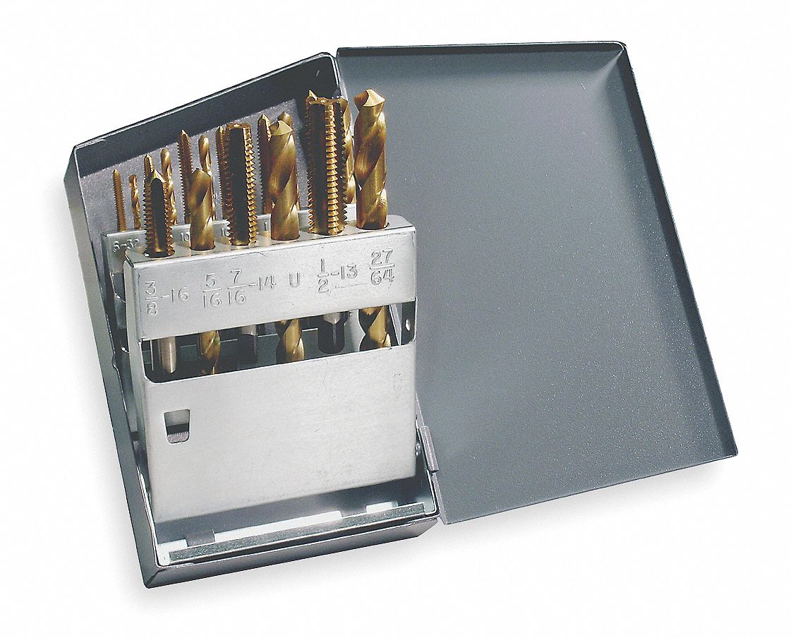 CHICAGO-LATROBE Drill Bit and Tap Set: 18 Pieces, #6-32 Smallest Thread ...