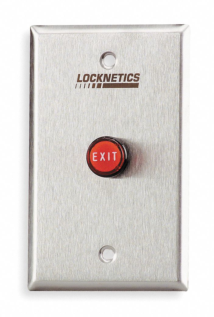 SCHLAGE ELECTRONICS, 4 1/2 in Ht, 1 5/8 in Dp, Exit Push Button - 4GD90 ...