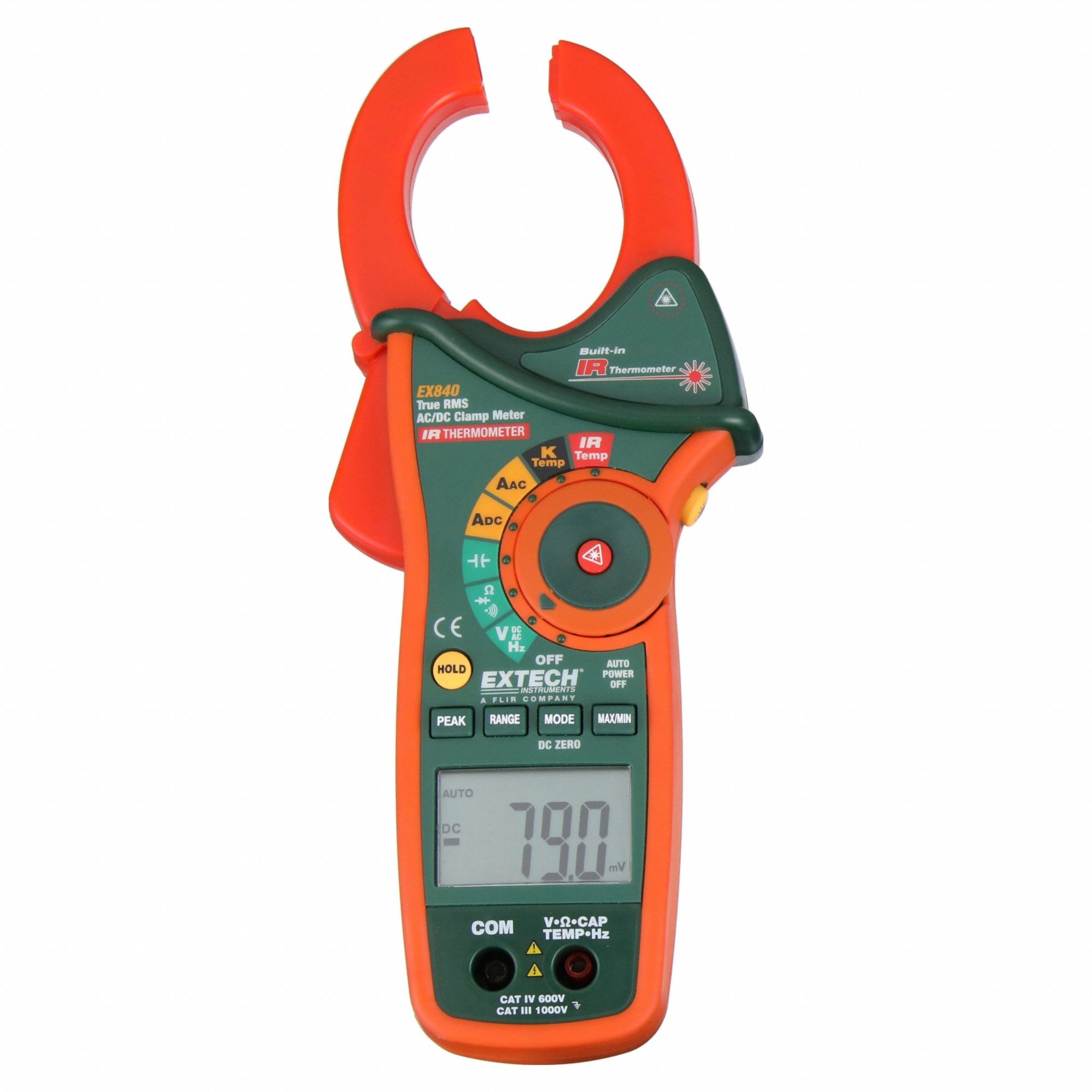 EXTECH, Clamp-Jaw Jaw, CAT III 1000V/CAT IV 600V, Digital Clamp Meter ...