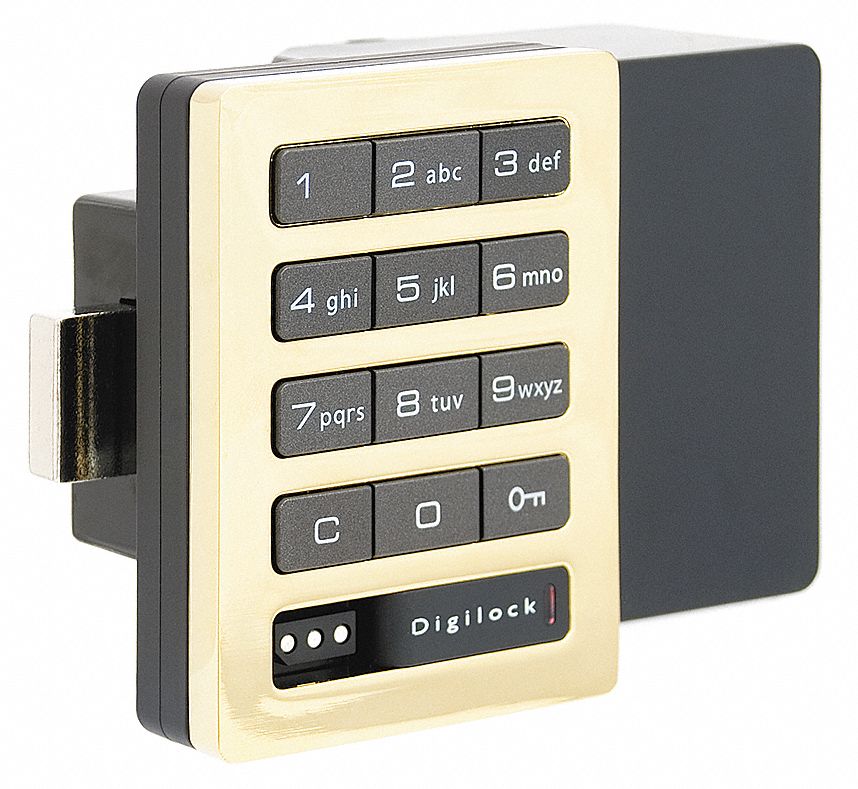 Shared Use Keypad Locks, Polished Brass - Grainger