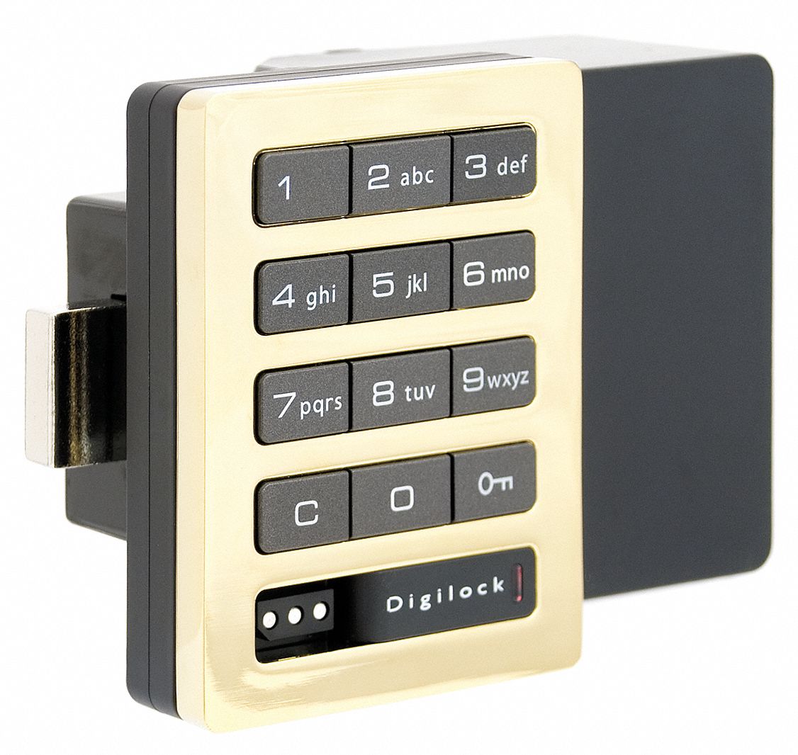 Shared Use Keypad Locks, Polished Brass - Grainger