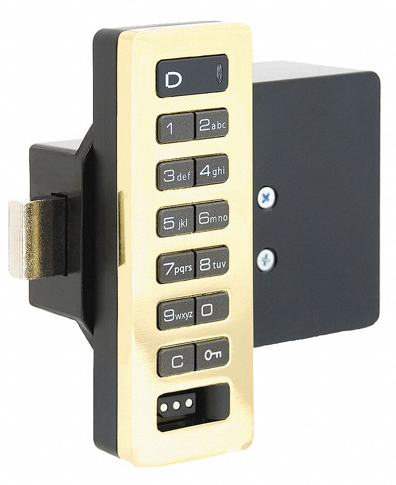 Shared Use Keypad Locks, Polished Brass - Grainger
