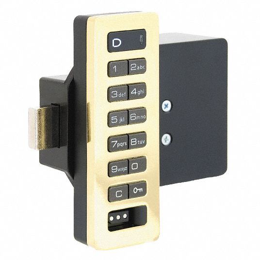 Shared Use Keypad Locks, Polished Brass - Grainger