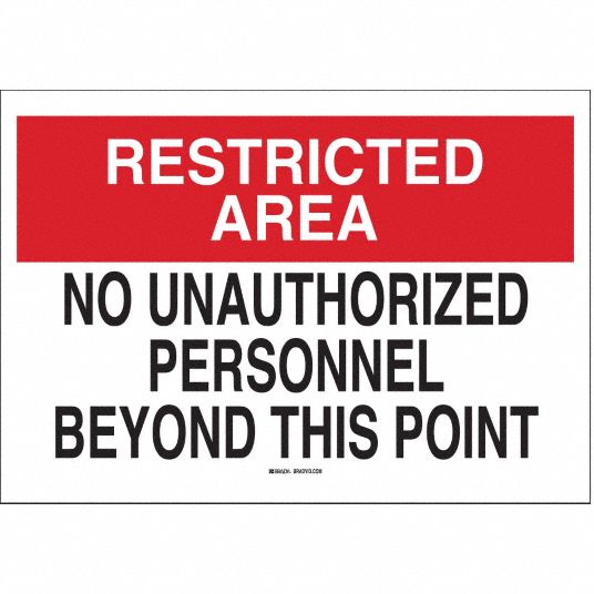 Aluminum, Mounting Holes Sign Mounting, Admittance Sign - 5GK03|40749 ...