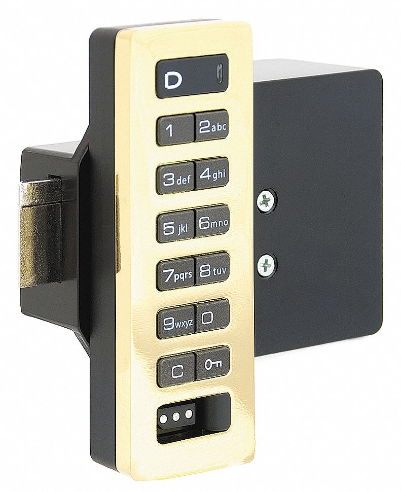 Assigned Use Keypad Locks, Polished Brass - Grainger