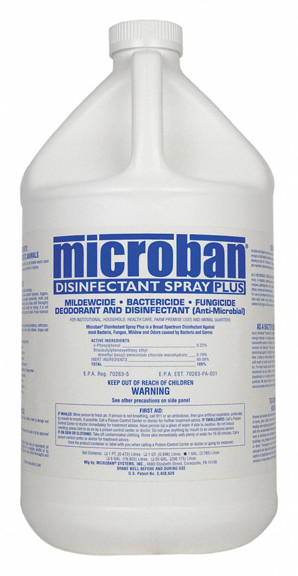 MICROBAN Disinfectant Spray Plus,Size 1 gal.,Mint - 4GHV6|221522000 ...