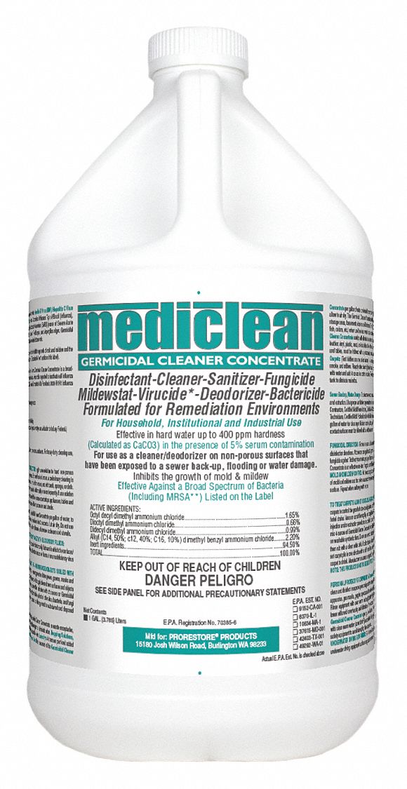 MEDICLEAN Disinfectant and Sanitizer, 1 gal Container Size, Jug ...