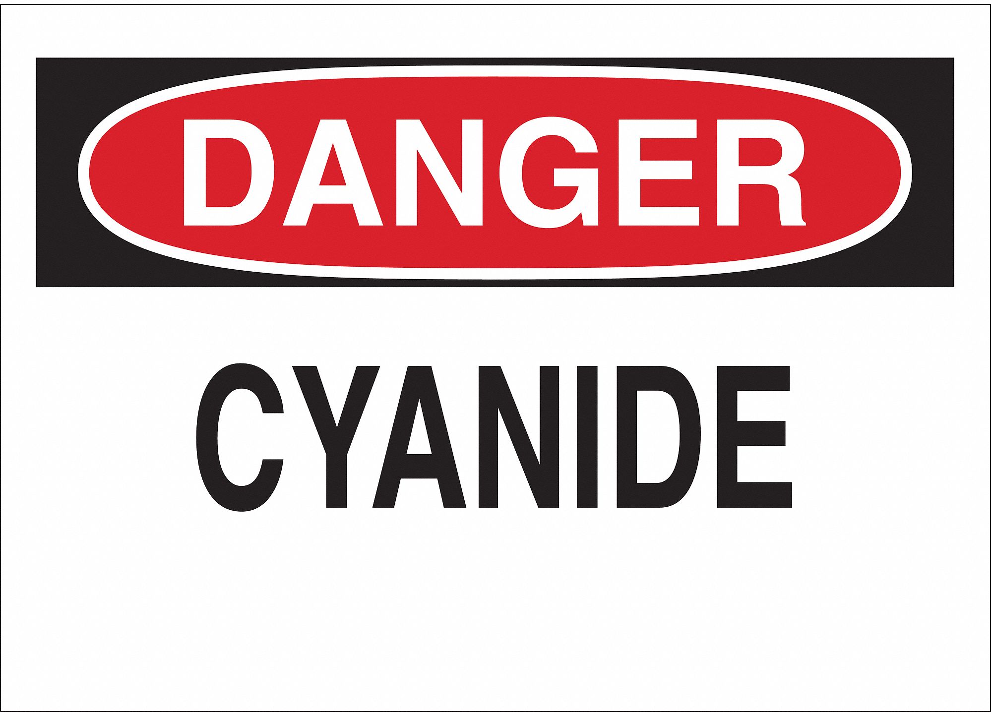 Danger Sign, Cyanide, Header Danger, Rectangle, 7 in Height, 10 in ...