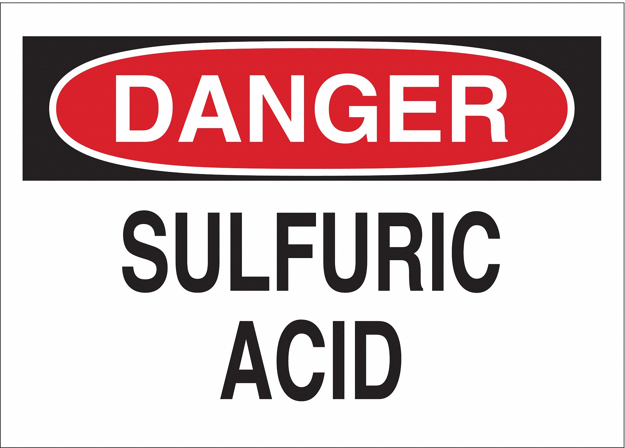 Danger Sign, Sulfuric Acid, Header Danger, Rectangle, 10 in Height, 14 ...