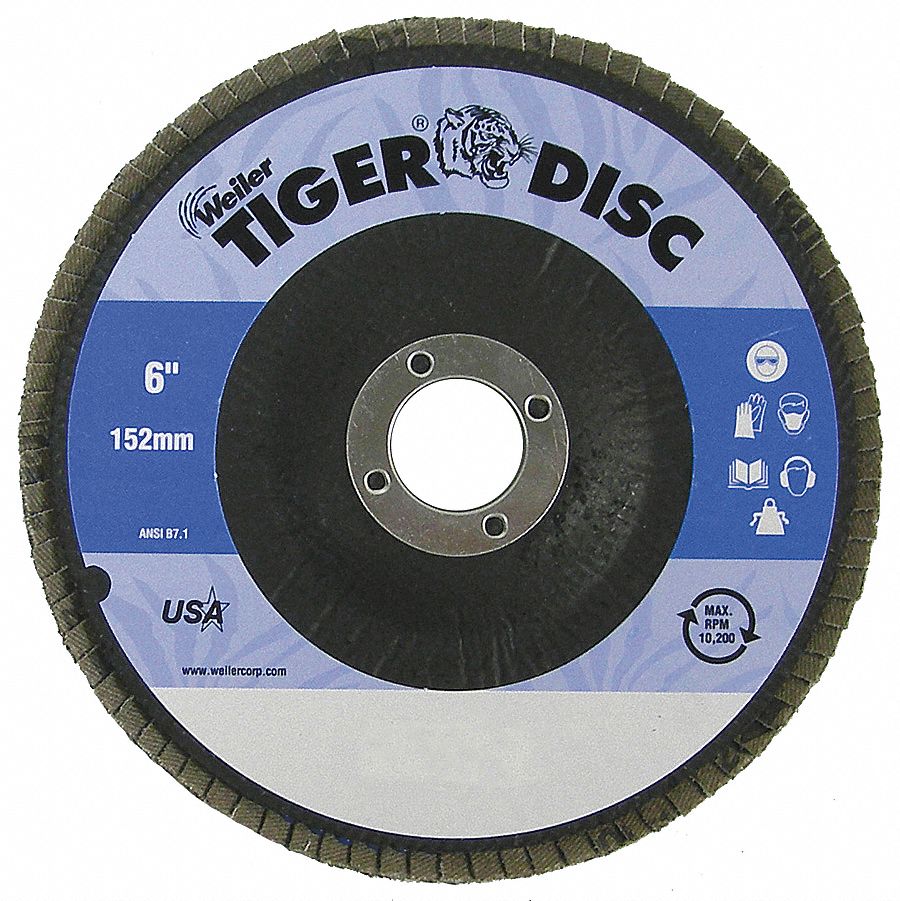 WEILER, Type 29, 6" x 7/8", Flap Disc - 4GJF5|98103 - Grainger