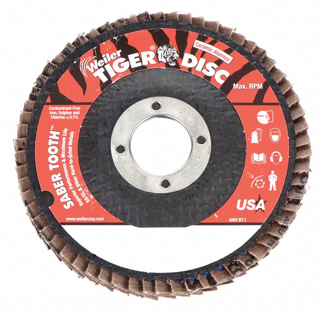 WEILER, Type 29, 4-1/2" x 7/8", Flap Disc - 4GJF9|98107 - Grainger