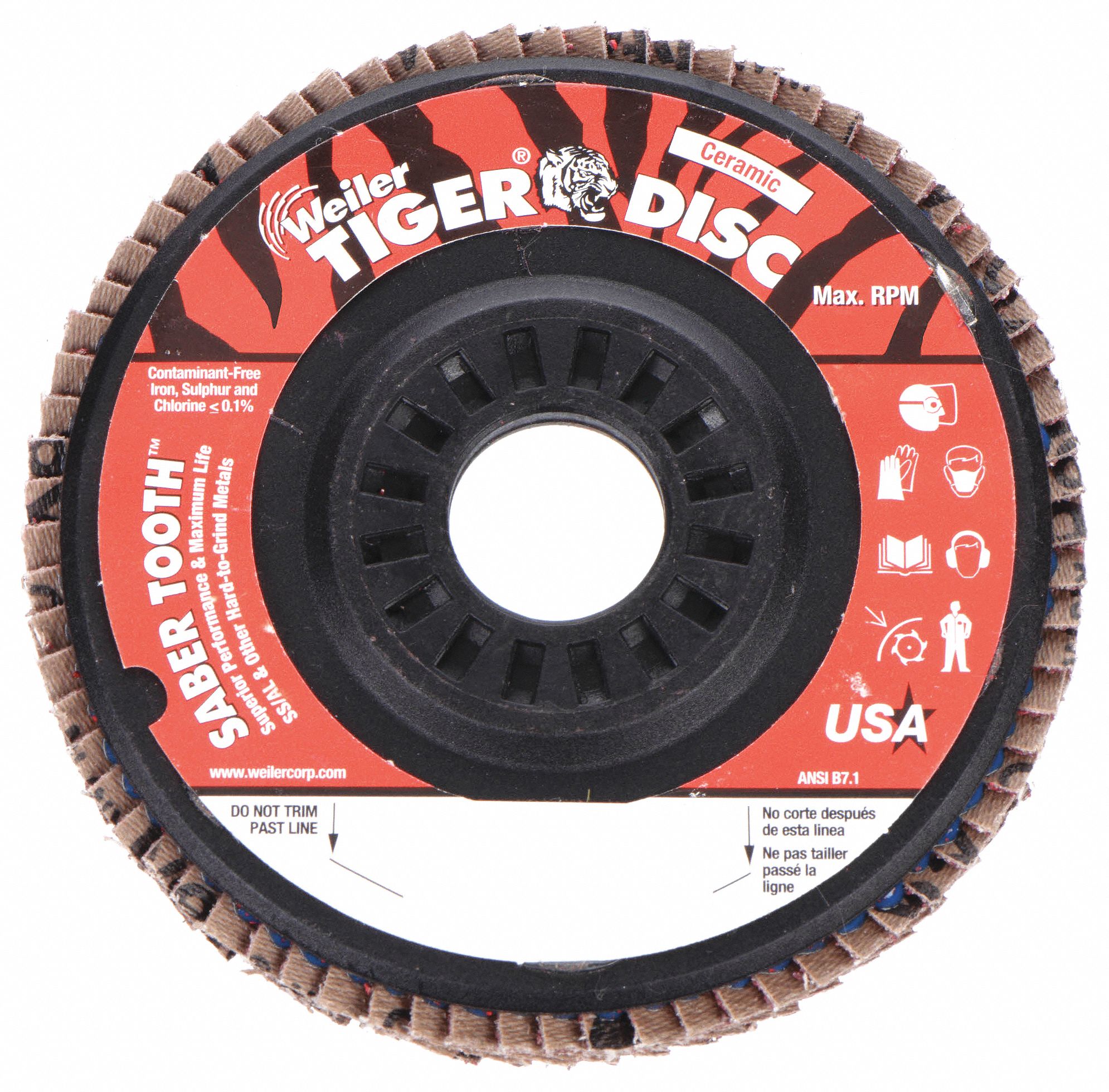 WEILER, Type 29, 4-1/2" x 7/8", Flap Disc - 4GJH7|98143 - Grainger